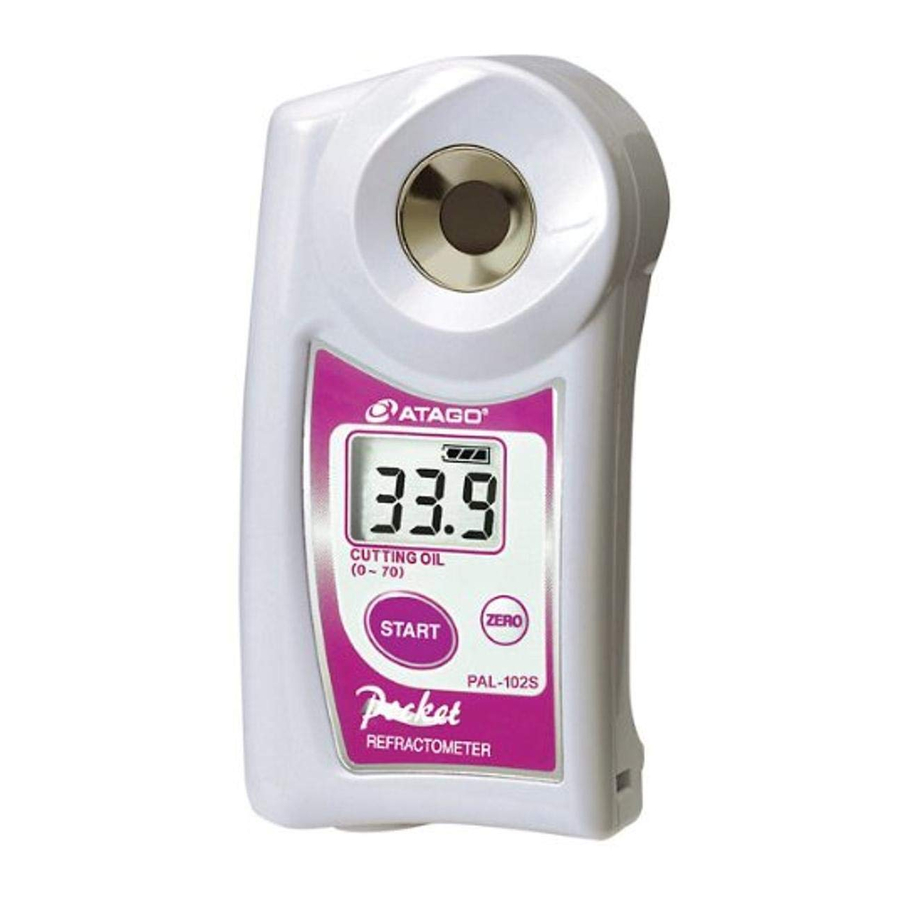 Atago Pocket PAL-102S - Cutting Oil Refractometer Manual | ManualsLib