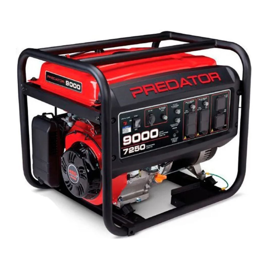 Predator 9000 Watt, 59206 - Gas Powered Portable Generator Manual ...