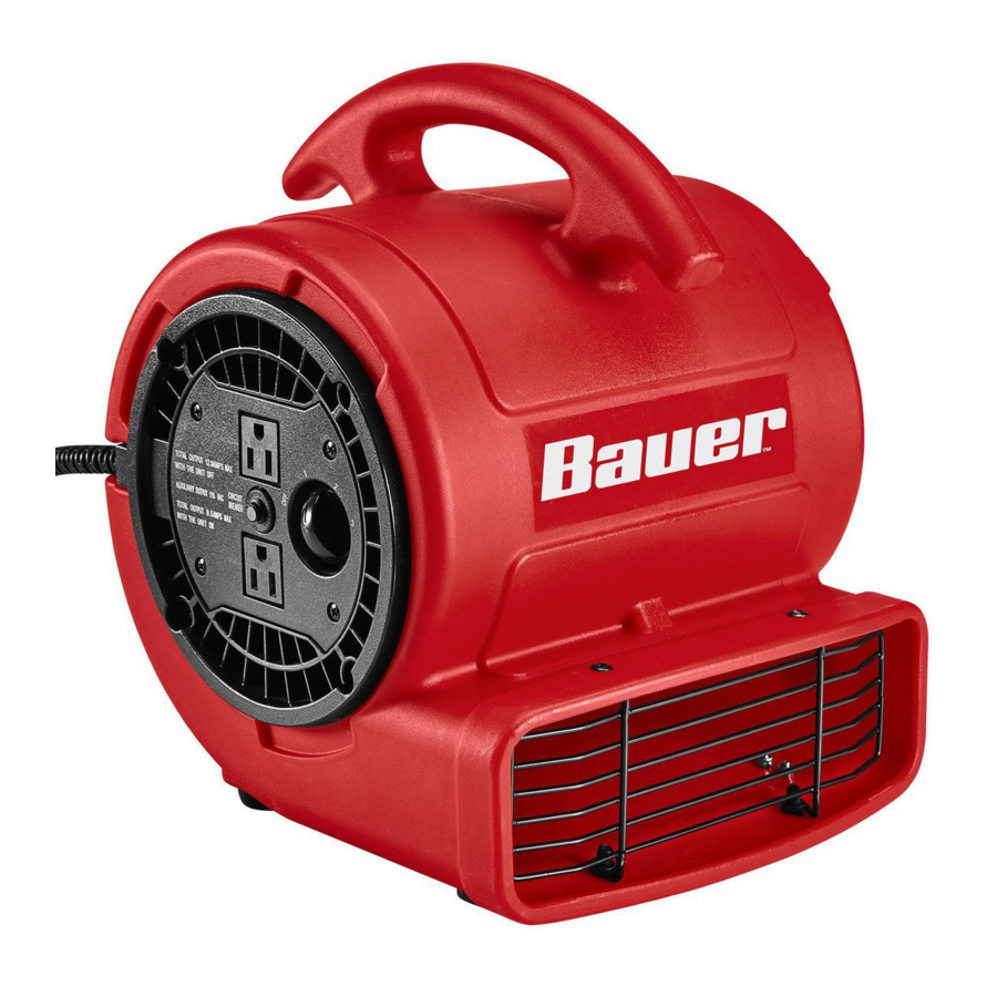 Bauer 23503E-B, 59429 - 1000 CFM, 1/5 HP Floor Blower Manual | ManualsLib