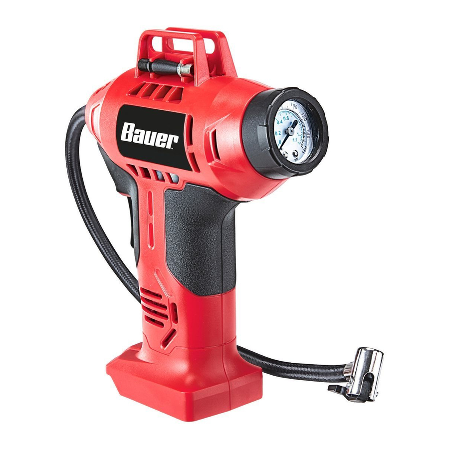 Bauer 1954C-B, 56546 - 20V Cordless 0-160 PSI Inflator Manual | ManualsLib