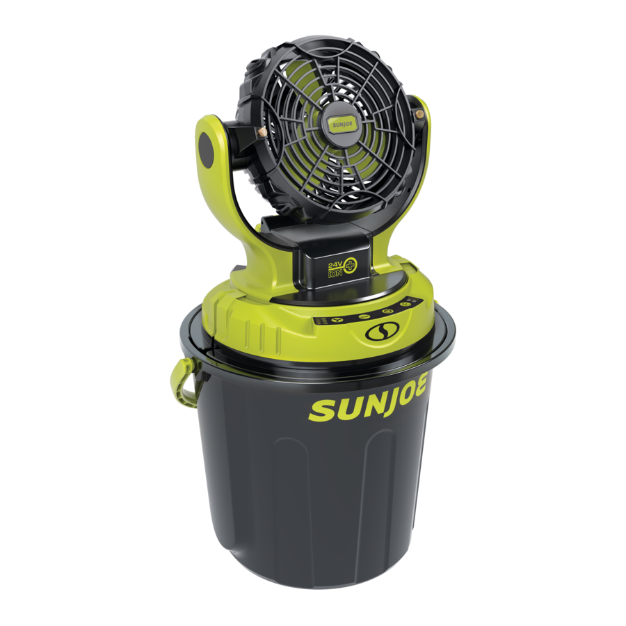 SunJoe 24V-MSTFAN-LTE - Cordless Indoor/Outdoor Misting Fan Manual ...