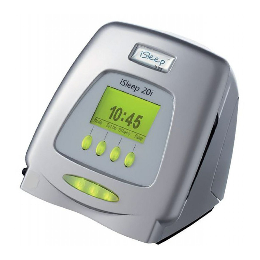 Breas iSleep20+, iSleep20i, iSleep22, iSleep25 Quick Reference Guide ...