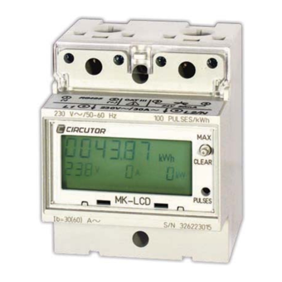 Circutor MK-30-LCD, MK-60-LCD - Energy Meter Quick Start Guide | ManualsLib