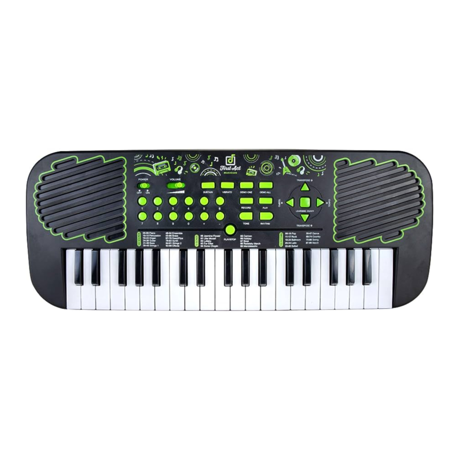 First Act Discovery - 37 Key Digital Keyboard Manual | ManualsLib
