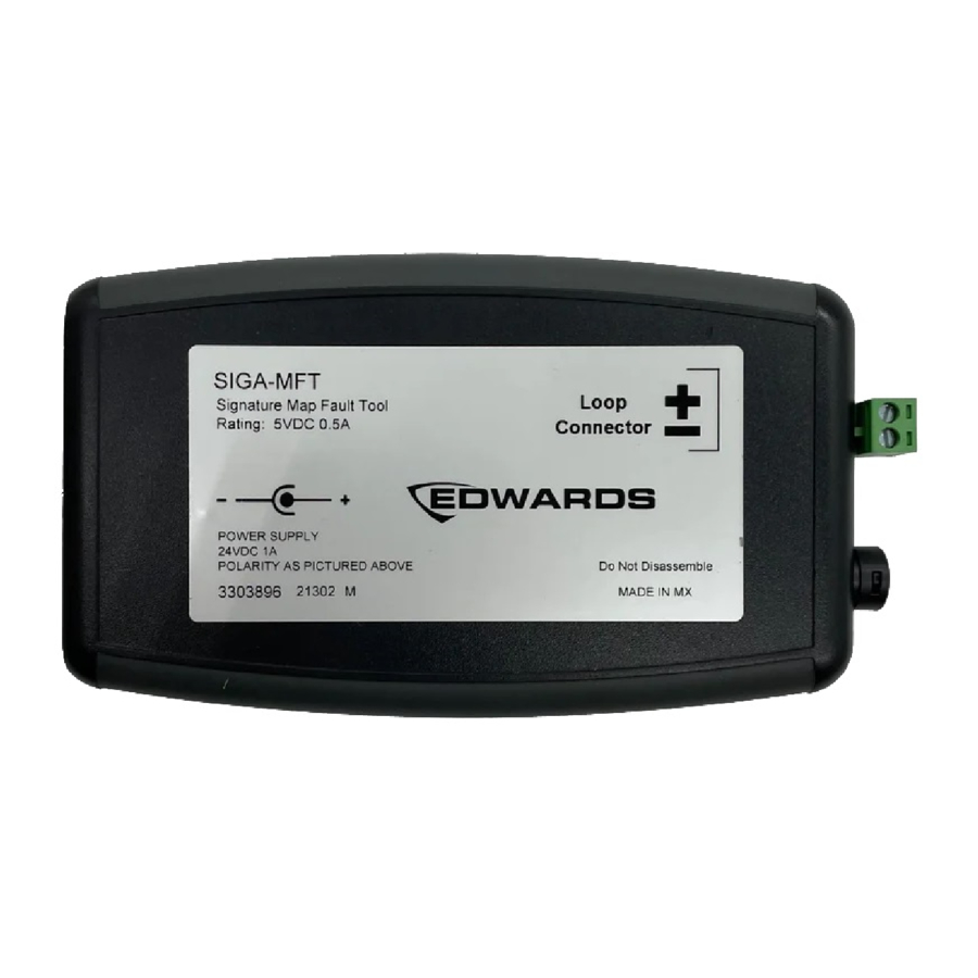 Edwards SIGA-MFT - Map Fault Tool Installation | ManualsLib