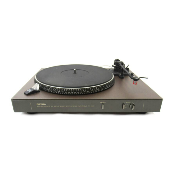 ROTEL RP-1001 OWNER'S MANUAL Pdf Download | ManualsLib