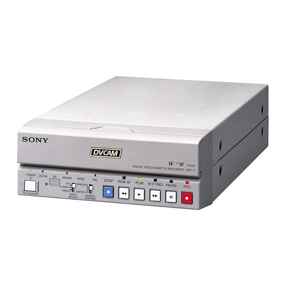 SONY DSR-11 OPERATING INSTRUCTIONS MANUAL Pdf Download | ManualsLib
