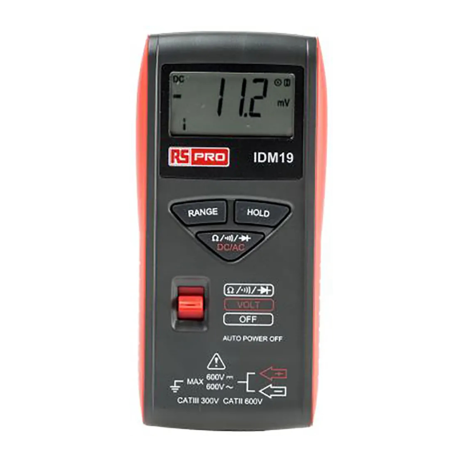Iso-Tech IDM19 - Pocket Digital Multimeter Manual | ManualsLib