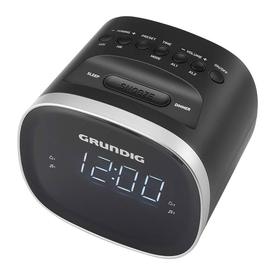 Grundig SCC 240, SCN 230 - Clock Radio Manual | ManualsLib