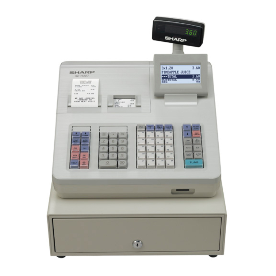 Sharp XE-A307 - Cash Register Quick Setup Guide | ManualsLib