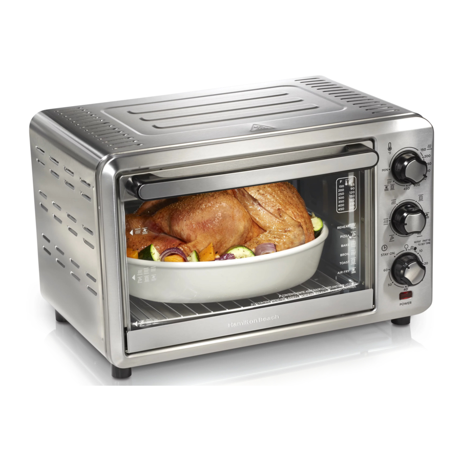 Hamilton Beach 31196 - 6-Slice Sure-Crisp Air Fryer Toaster Oven Manual ...