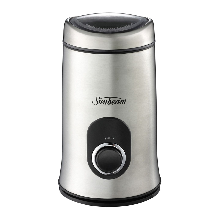 Sunbeam MultiGrinder II, EM0405 - Coffee, Herb and Spice Grinder Manual ...