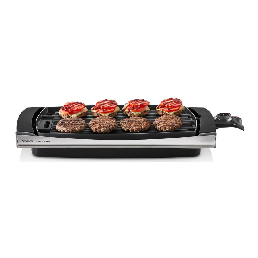 Sunbeam Flip & Grill HG3200 - Grill Plate with Flat Manual | ManualsLib