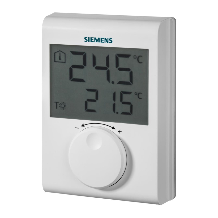 Siemens RDH100RF/SET - Thermostat Manual | ManualsLib