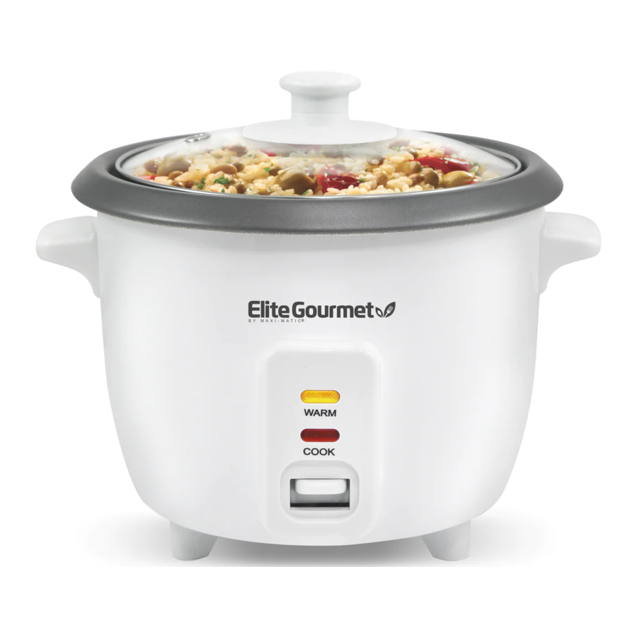 Elite Gourmet ERC-006NST - 6-Cup Nonstick Rice Cooker Manual | ManualsLib