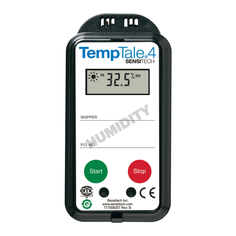 Sensitech TempTale 4 - Humidity Monitor Manual | ManualsLib
