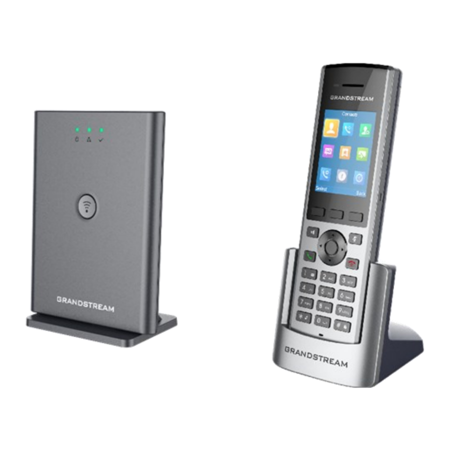 Grandstream DP750, DP752, DP720, DP722, DP730 - VoIP DECT Phone Quick User Guide | ManualsLib