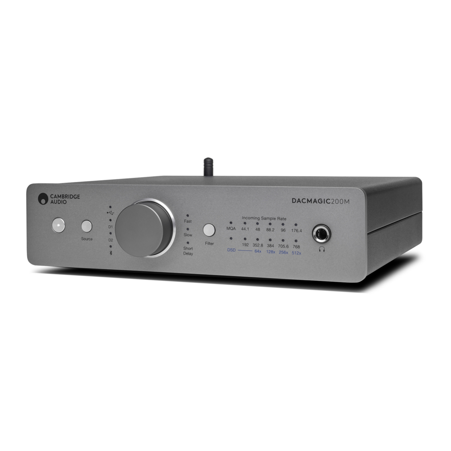 Cambridge Audio DacMagic 200M - MQA HiFi DAC and Headphone Amplifier with Bluetooth Manual ...