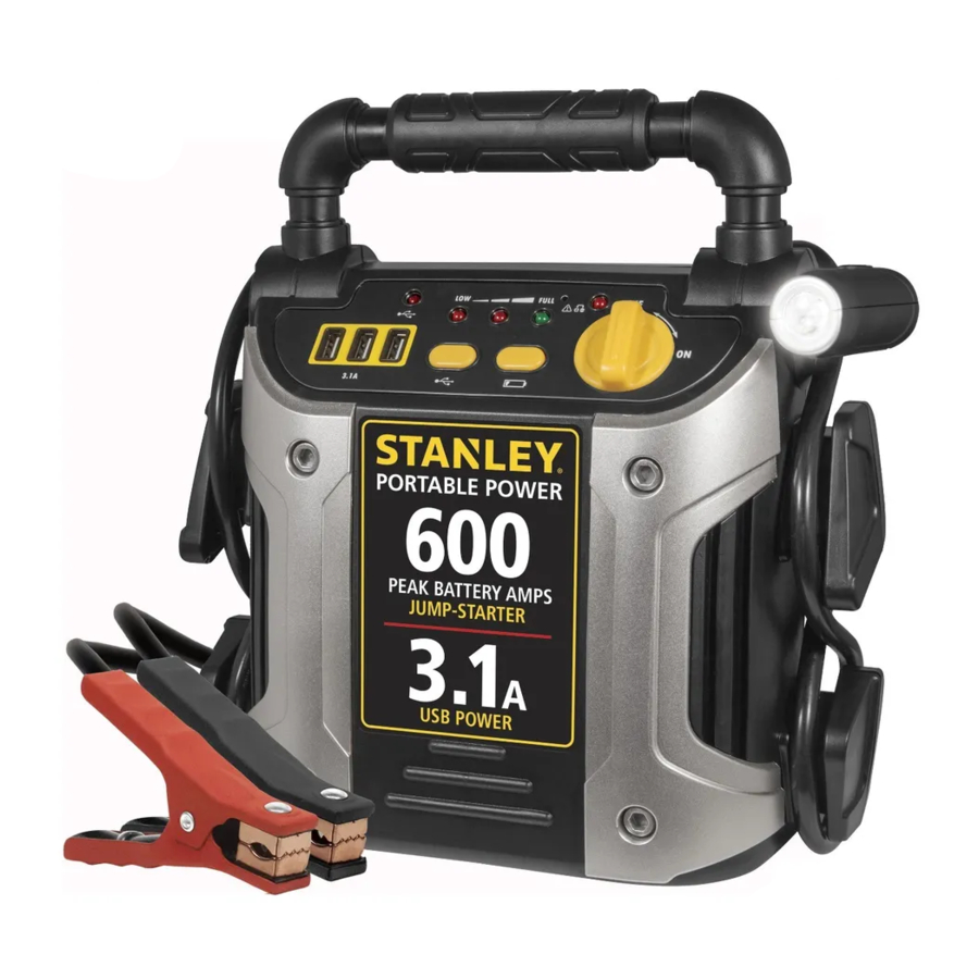 Stanley J309 - 600 Peak Amp Jump Starter Manual | ManualsLib