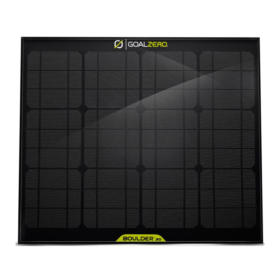 Goal Zero Boulder 30 - Solar Panel Manual | ManualsLib
