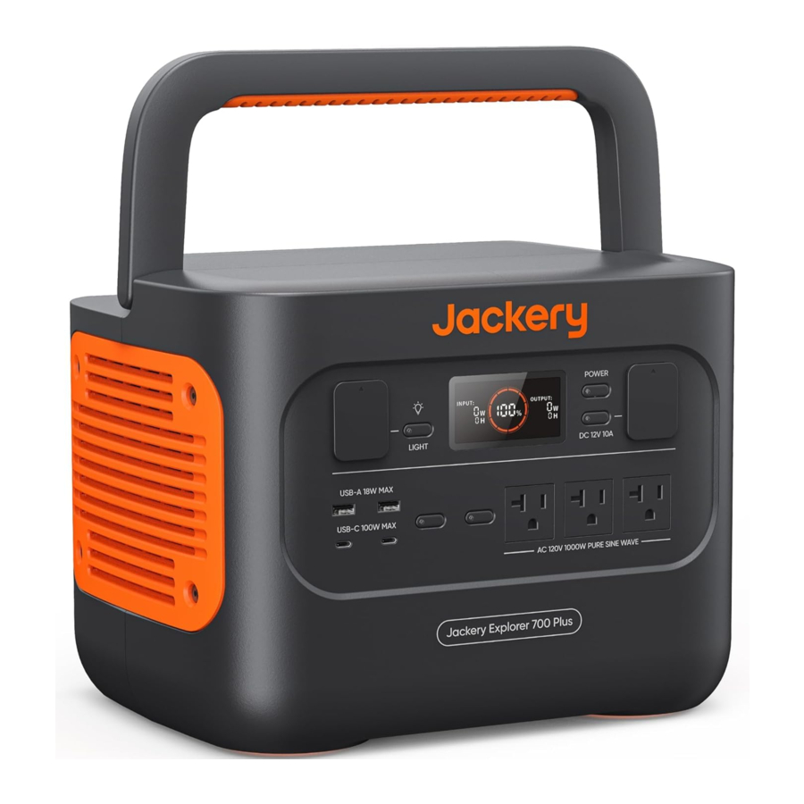 Jackery Explorer 700 Plus - Portable Power Station Manual | ManualsLib