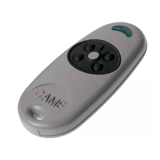 CAME 001TOP-862NA QUICK START MANUAL Pdf Download | ManualsLib