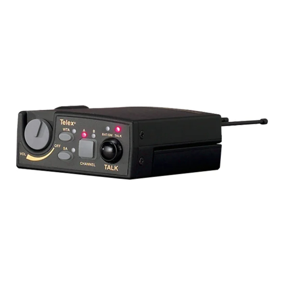 TELEX TR-800 QUICK START CARD Pdf Download | ManualsLib