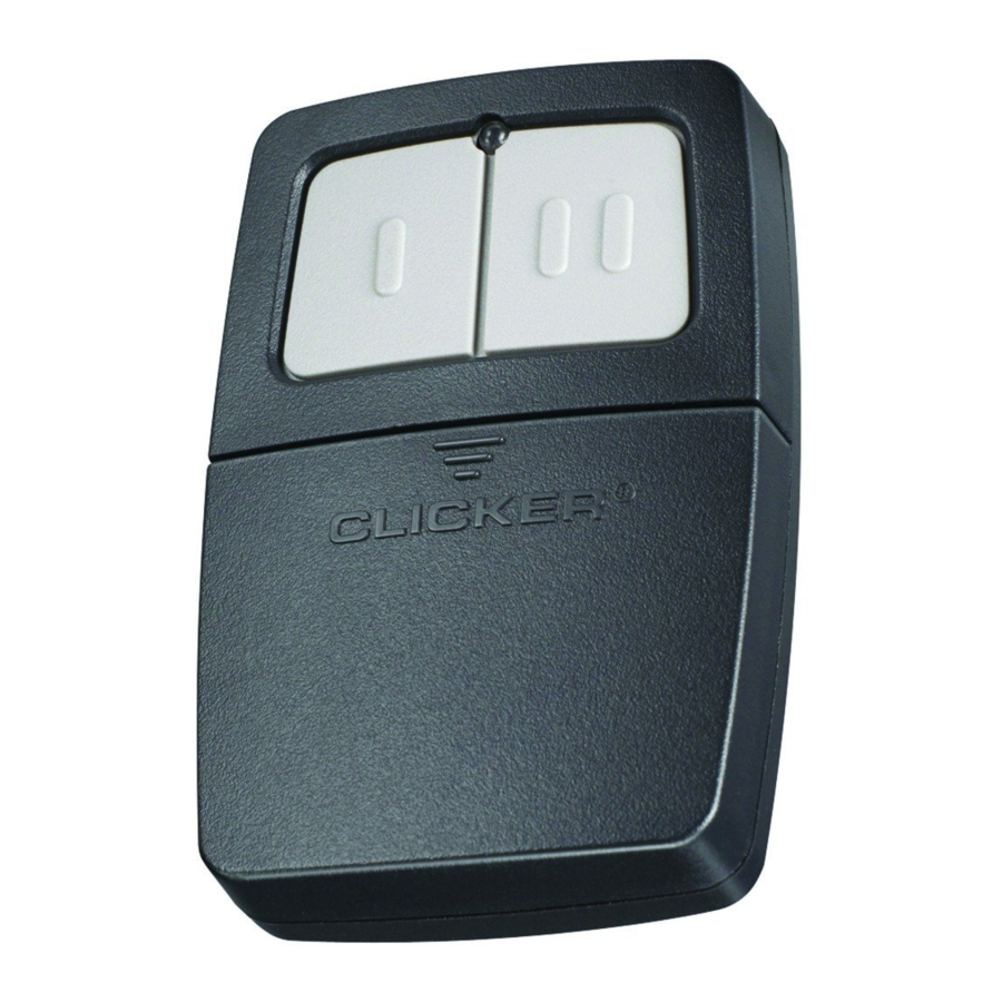 CLICKER KLIK1U - Universal Garage Door Opener Remote Control Manual ...