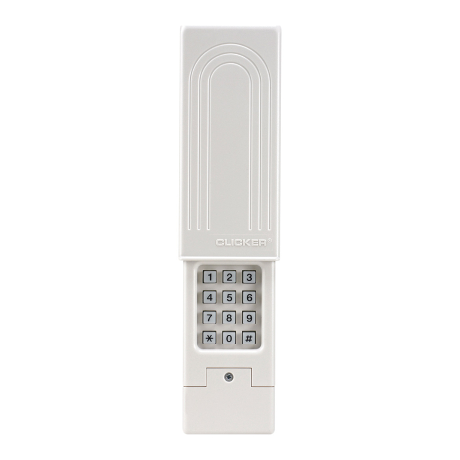 CLICKER K3 - Wireless Keypad - For use with Garage Door Openers Manual ...