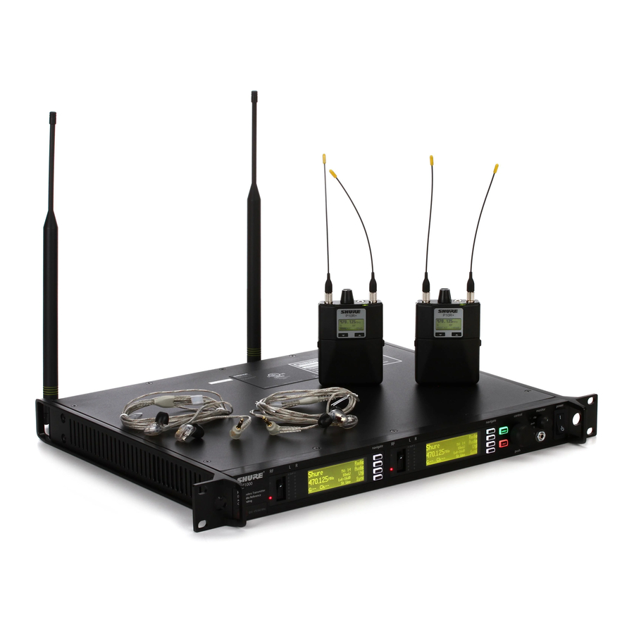 Shure PSM1000 - Wireless Personal Monitor System Manual | ManualsLib