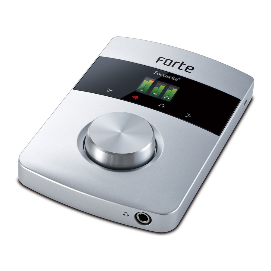 Focusrite Forte - USB Computer Audio Interface Manual | ManualsLib