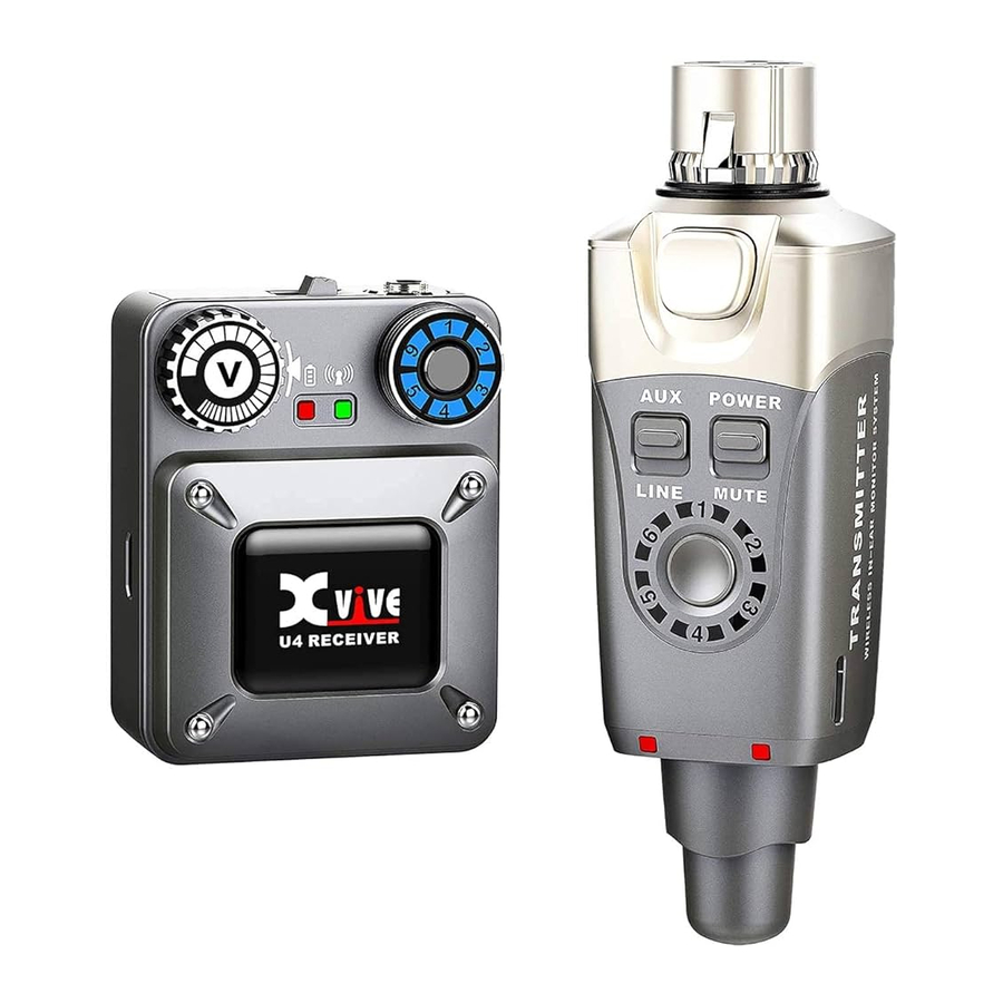 Xvive U4 In-Ear Monitor - Wireless Complete System Manual | ManualsLib