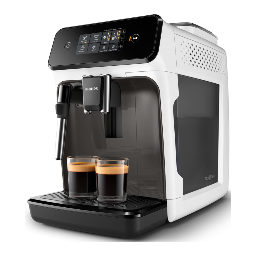 Philips 1200 Series, 2200 Series, 3200 Series - Bean to Cup Coffee Machine Manual | ManualsLib