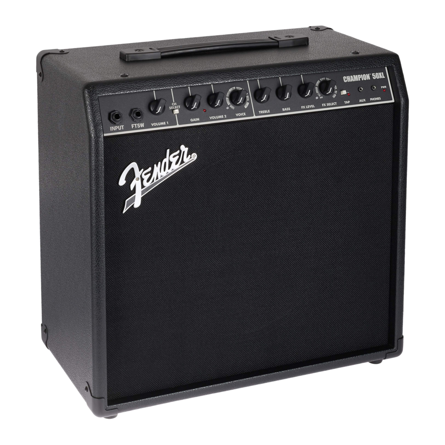 Fender Champion 50XL - Amplifier Manual | ManualsLib