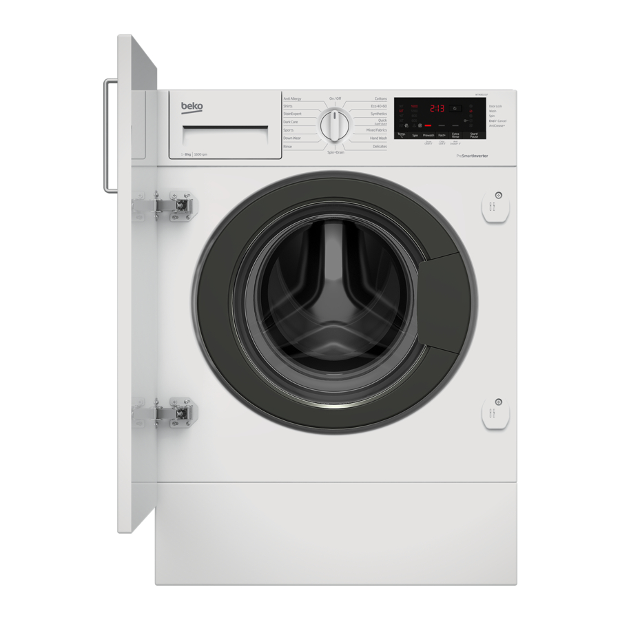 Beko WTIK86151F - Integrated 8kg Washing Machine Manual | ManualsLib