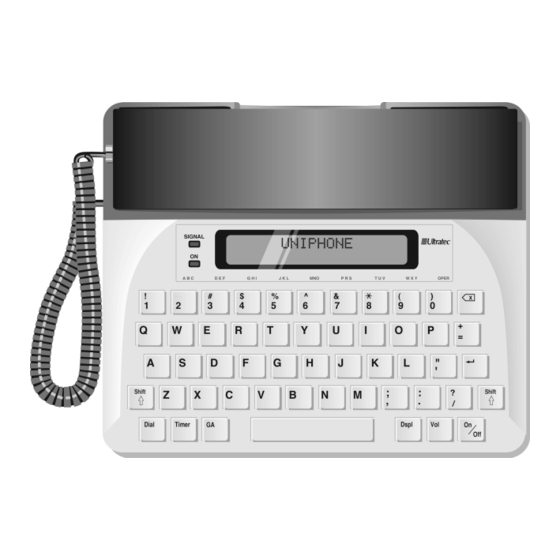 ULTRATEC UNIPHONE 1000 USER MANUAL Pdf Download | ManualsLib