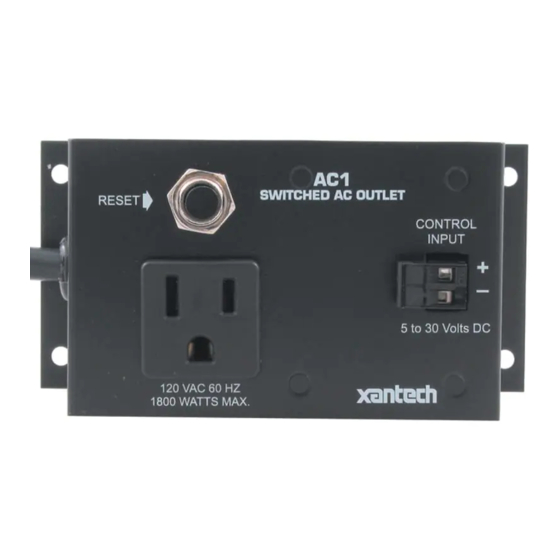 XANTECH AC1 INSTALLATION INSTRUCTIONS Pdf Download | ManualsLib