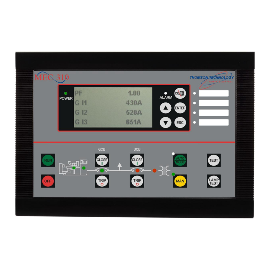 THOMSON MEC 310#GENSET CONTROLLER INSTALLATION AND OPERATION MANUAL Pdf ...