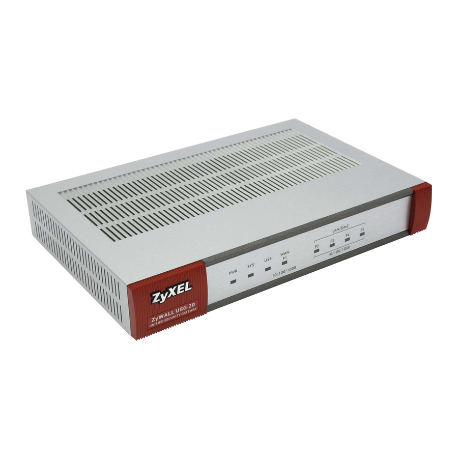 ZYXEL COMMUNICATIONS USG-20 - QUICK GUIDE V2.21 ED 2 QUICK START MANUAL ...