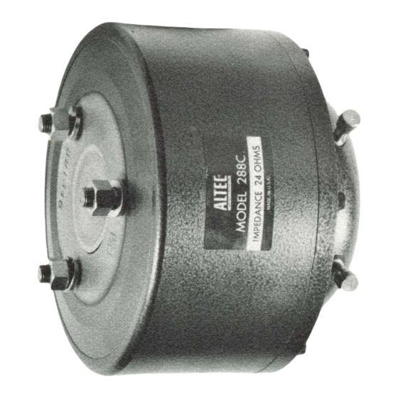 ALTEC LANSING 288C HF DRIVER MANUAL Pdf Download | ManualsLib