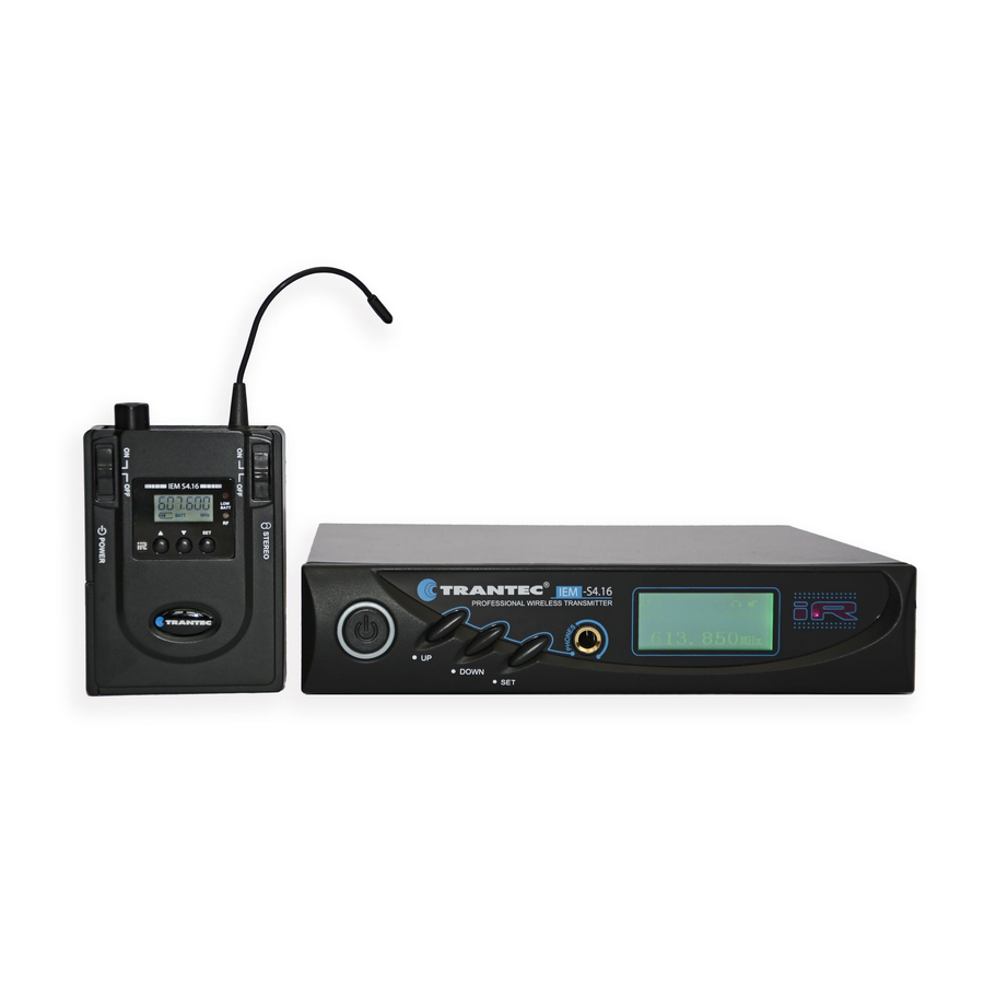TRANTEC IEM S4.16 MANUAL Pdf Download | ManualsLib