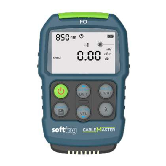 Softing CableMaster-FO Optical Power Meter User Manual | ManualsLib