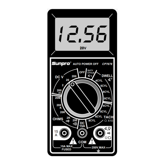 ACTRON SUNPRO CP7678 OPERATING INSTRUCTIONS MANUAL Pdf Download ...
