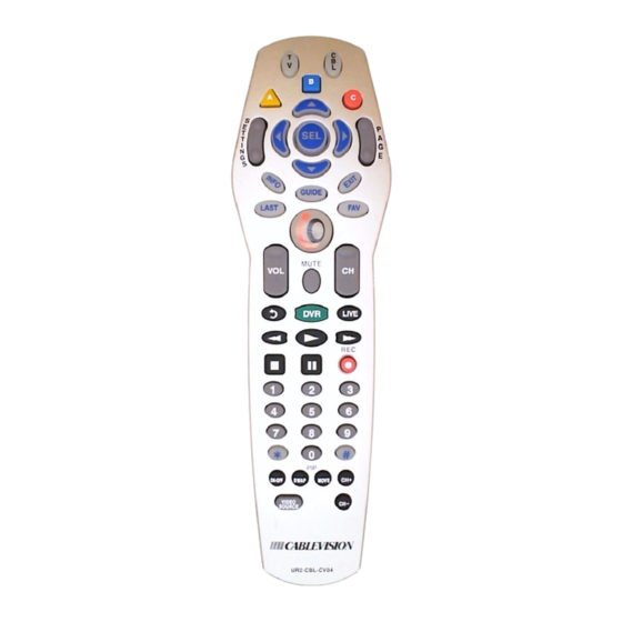UNIVERSAL REMOTE CONTROL CABLEVISION UR2-CBL-CV04 OPERATING ...