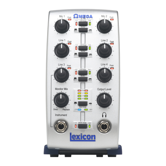 LEXICON OMEGA - SETUP GUIDE FOR MAC SETUP MANUAL Pdf Download | ManualsLib