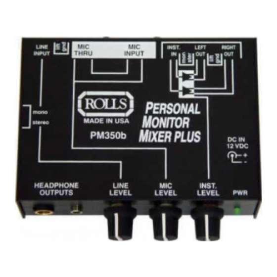 ROLLS PM350B OWNER'S MANUAL Pdf Download | ManualsLib