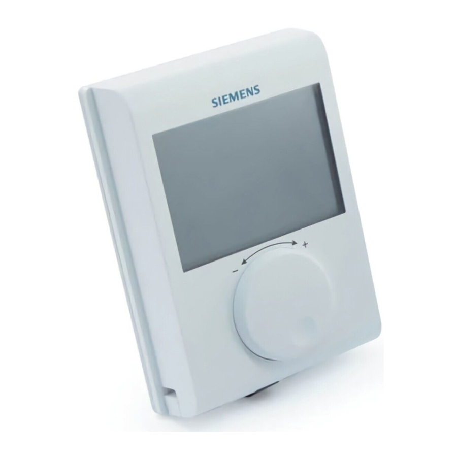 Siemens RDH100 - Room thermostat with large LCD Manual | ManualsLib