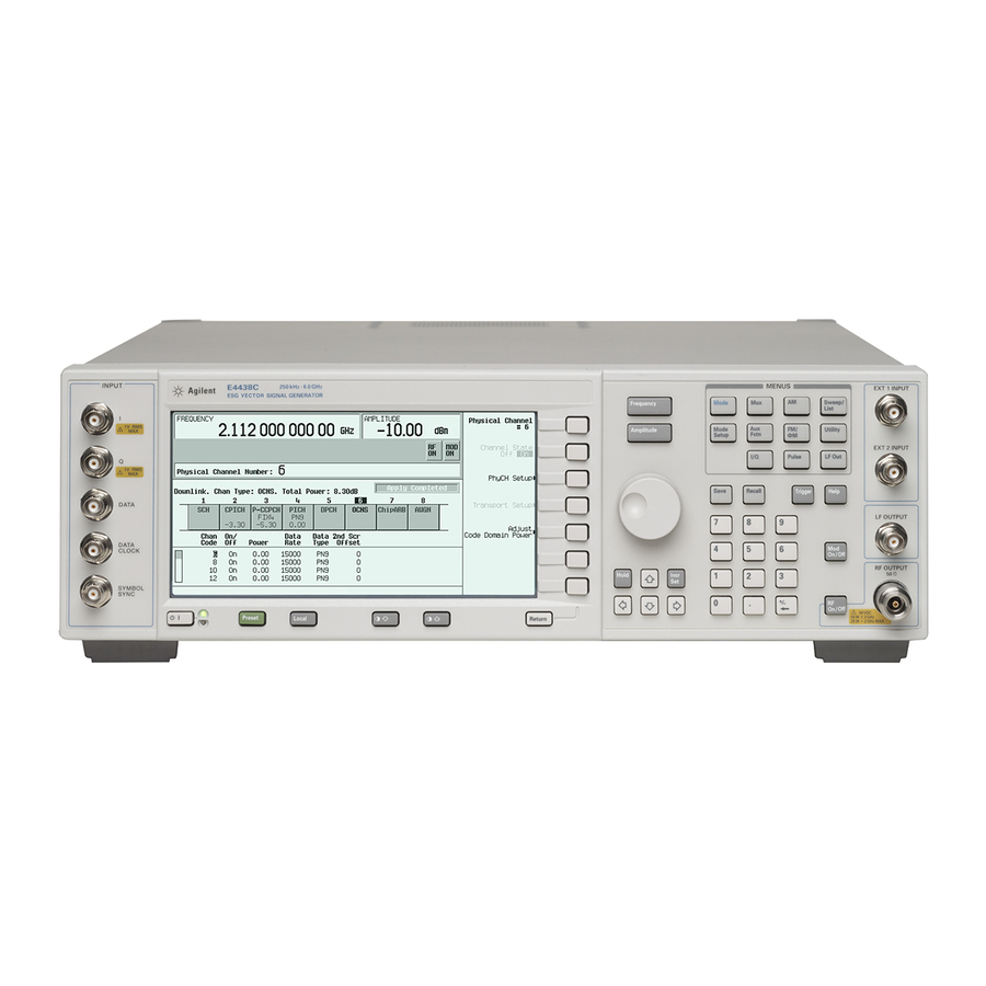 AGILENT TECHNOLOGIES E4428C CONFIGURATION MANUAL Pdf Download | ManualsLib