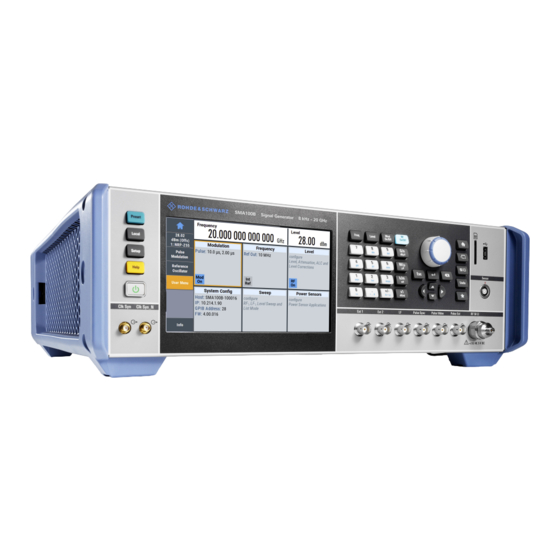 R&S SMA100B USER MANUAL Pdf Download | ManualsLib
