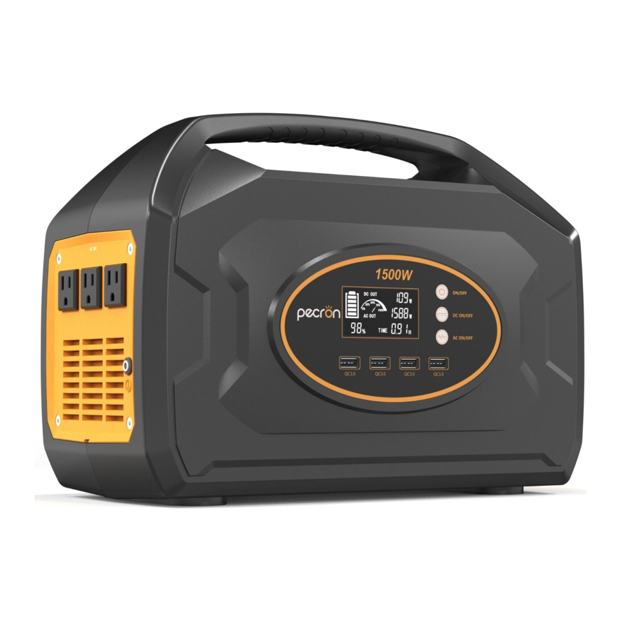 Pecron S1000, S1500 - Outdoor Portable Power Station Manual | ManualsLib